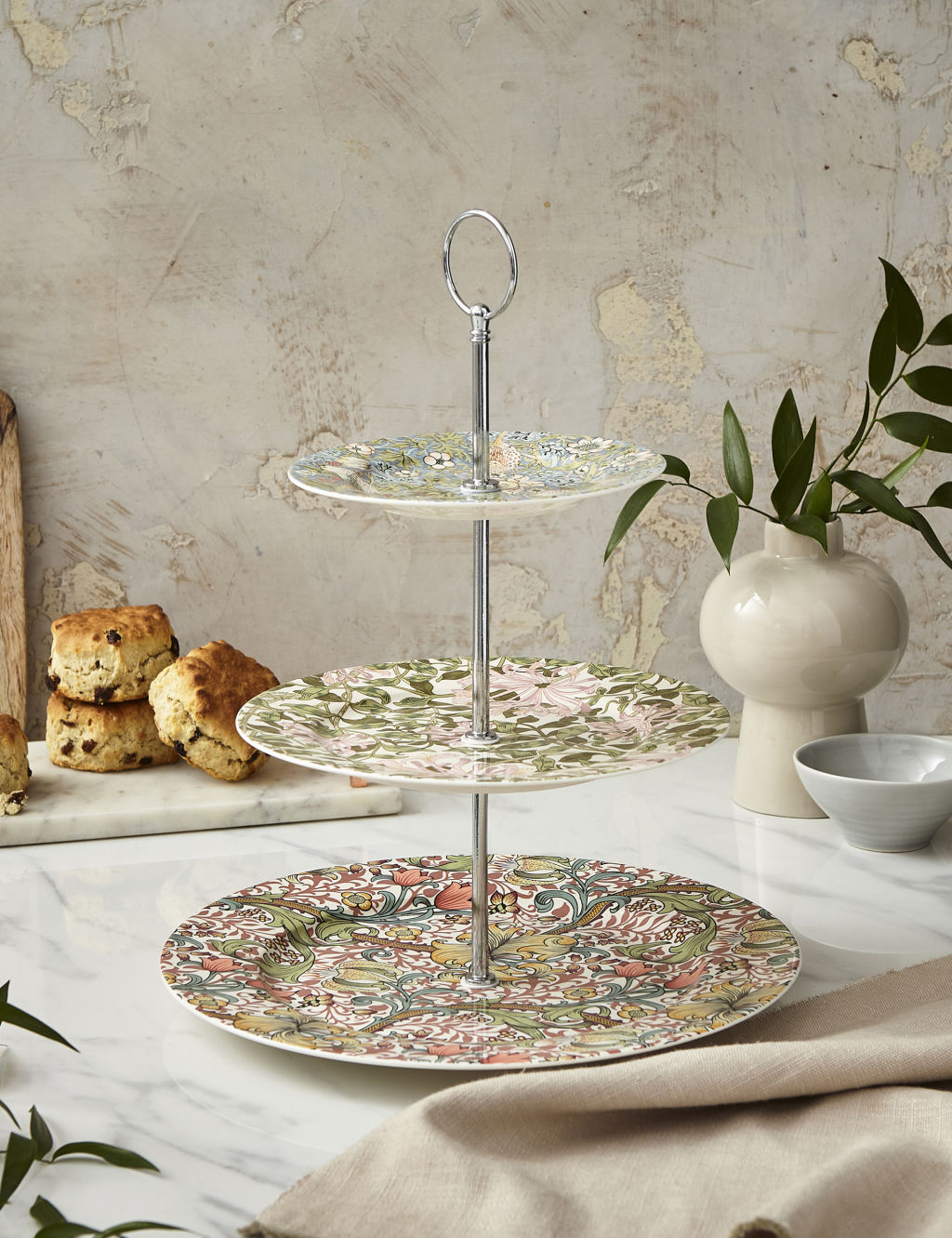 Patterned Round Cake Stand | Morris & Co | M&S