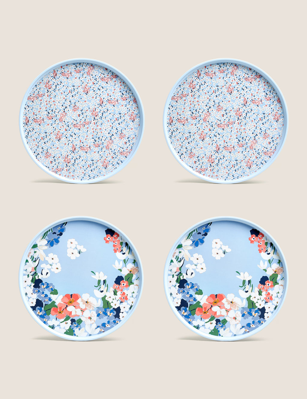 Set of 4 Joules Floral Picnic Plates | JOULES | M&S