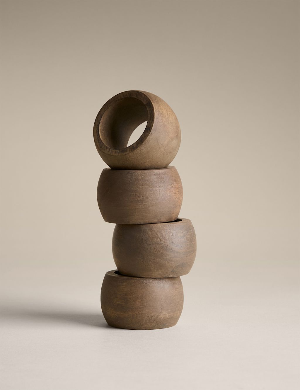 Set of 4 Wooden Napkin Rings | M&S Collection | M&S