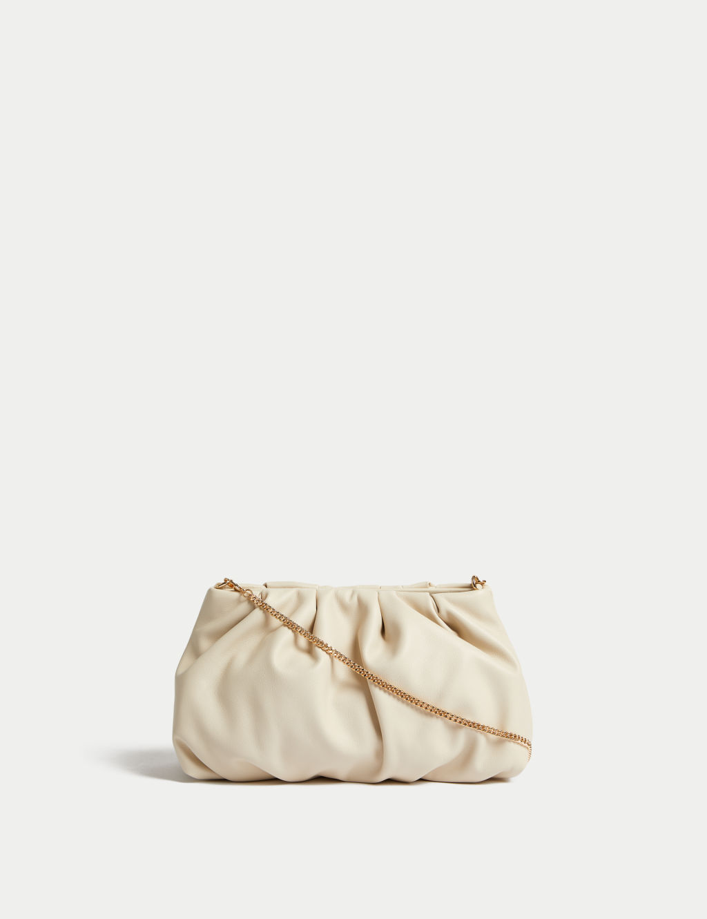 Faux Leather Ruched Clutch Bag | M&S Collection | M&S