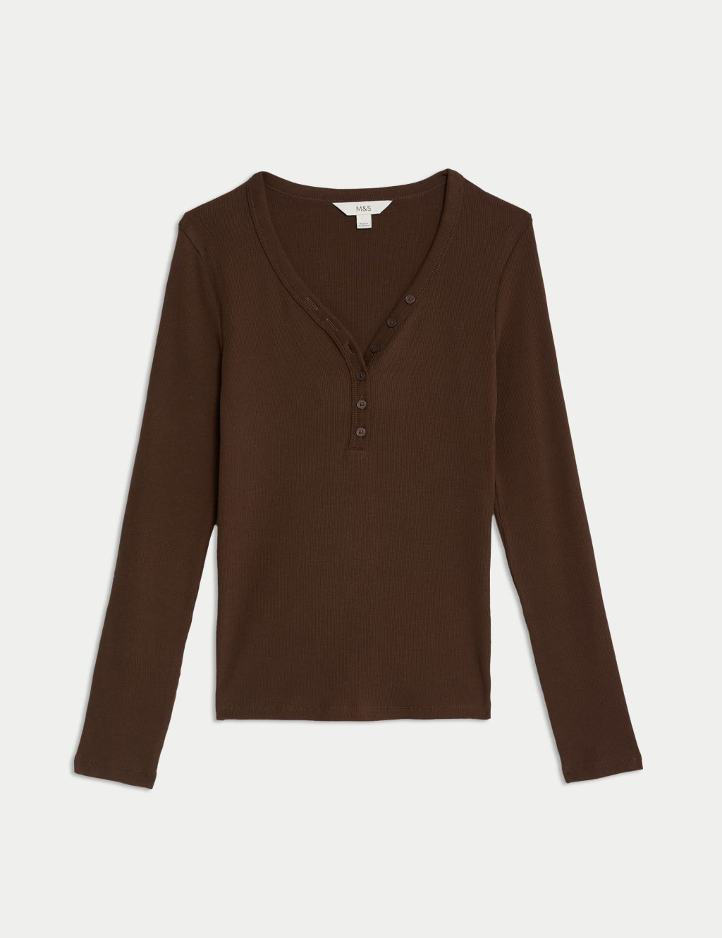 Cotton Rich Ribbed V-Neck Top | M&S Collection | M&S