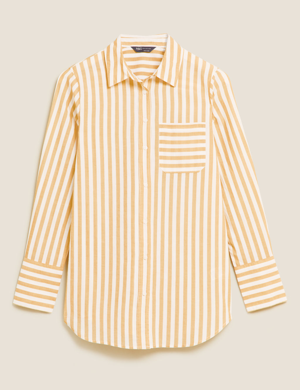 Pure Cotton Striped Longline Shirt | M&S Collection | M&S