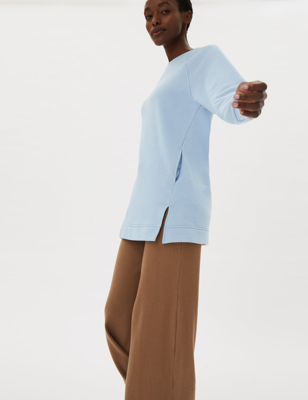 Cotton Rich Longline Sweatshirt | M&S Collection | M&S