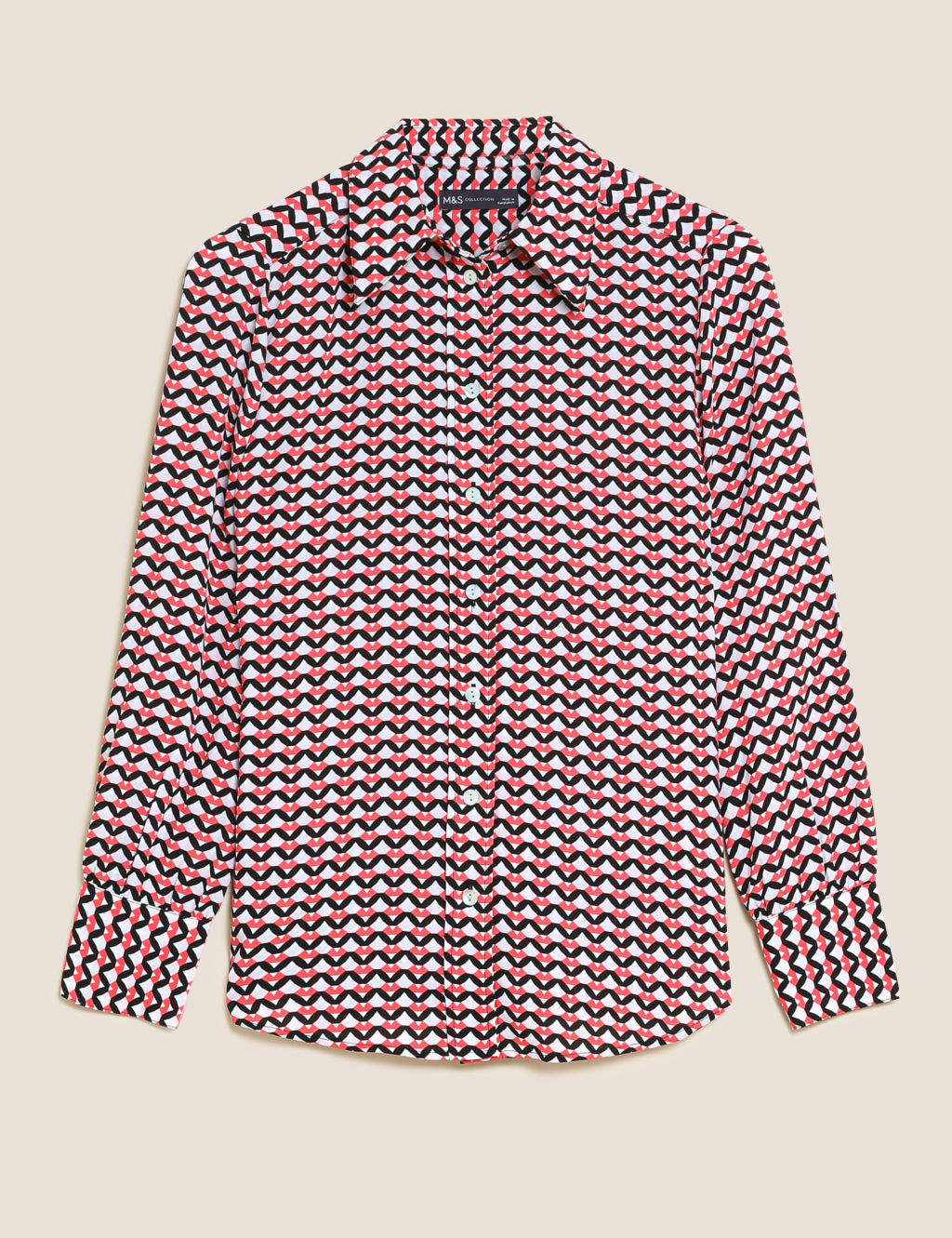 Geometric Collared Long Sleeve Shirt | M&S Collection | M&S Geometric Collared Long Sleeve Shirt | M&S Collection | M&S