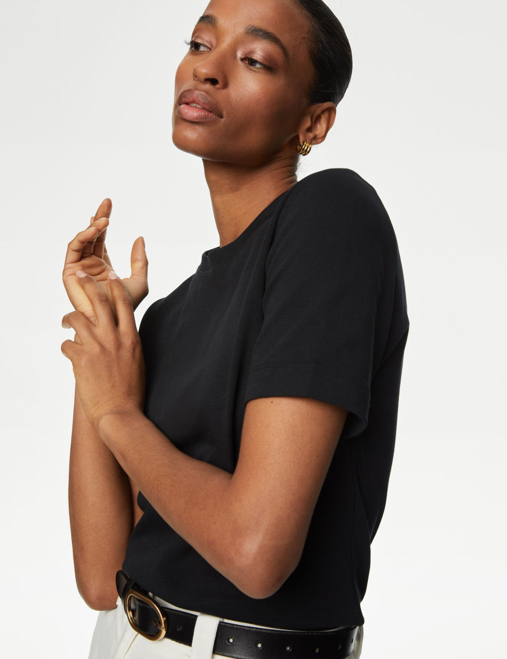 Cotton Rich Crew Neck T-Shirt | Autograph | M&S