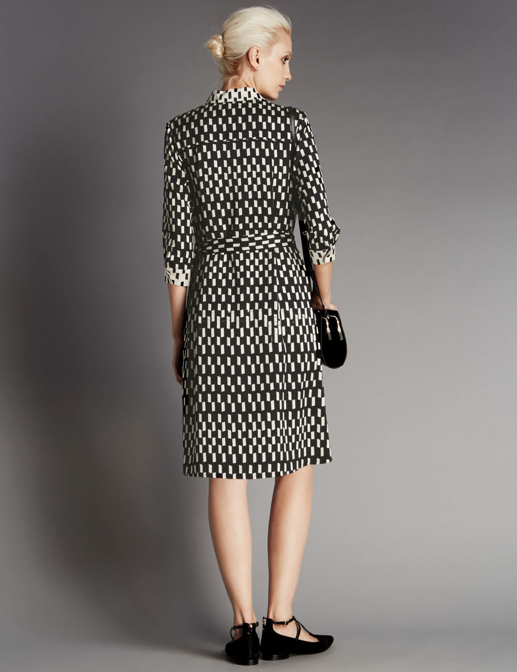 Square Print Shirt Dress with Belt | Autograph | M&S