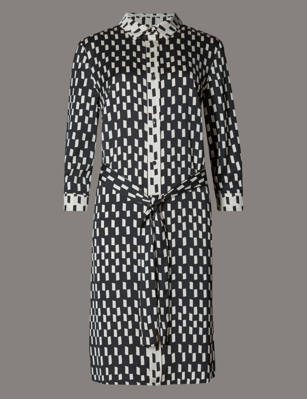 Square Print Shirt Dress with Belt | Autograph | M&S
