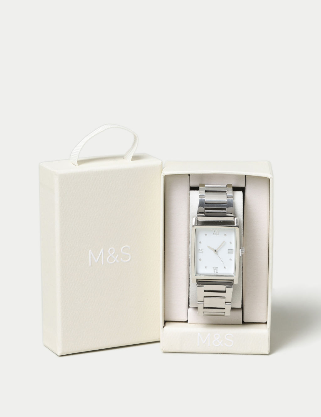 Silver Square Face Watch | M&S Collection | M&S