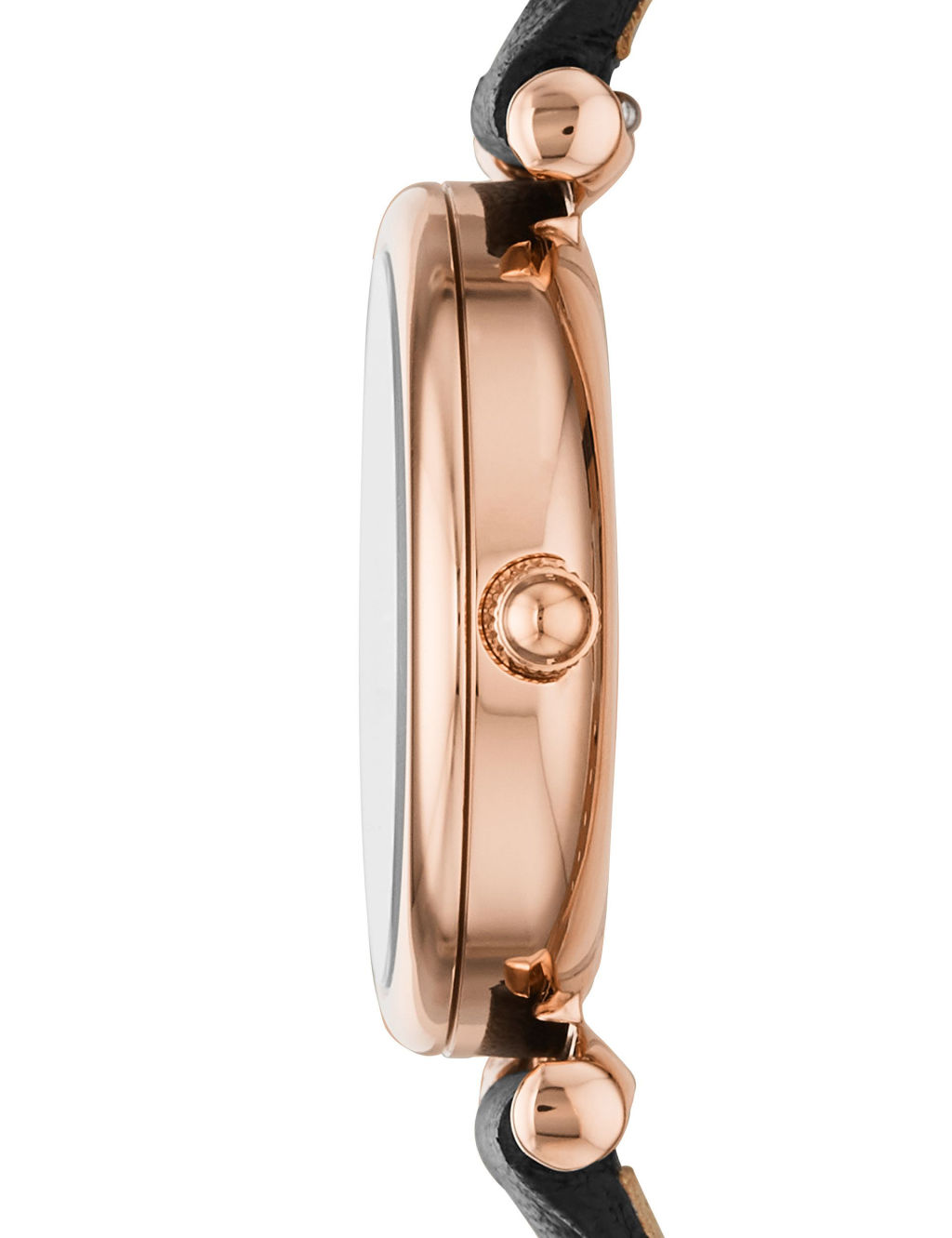 Fossil Mini Carlie Black Leather Watch | Fossil | M&S