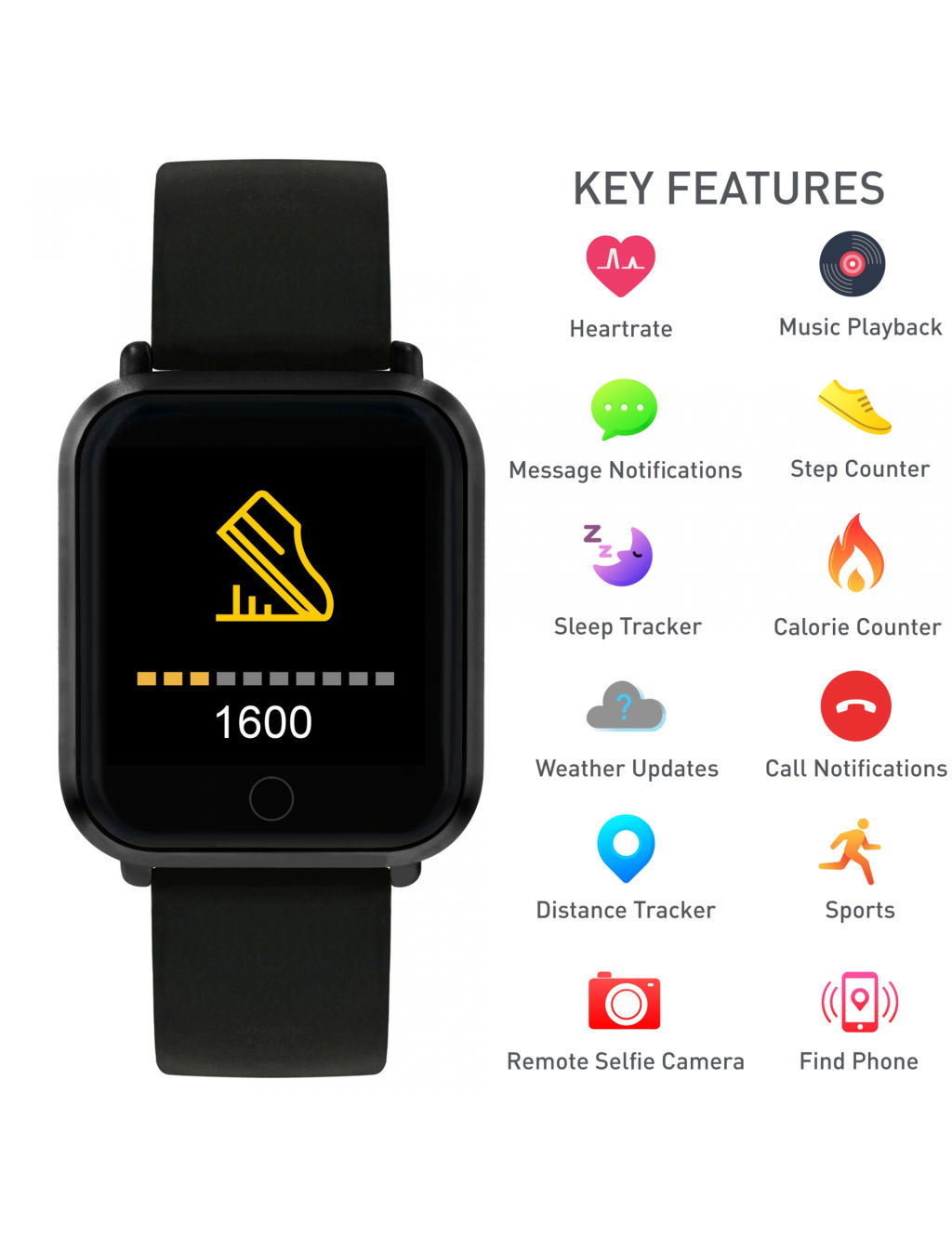 Reflex Active Black Smartwatch | Reflex Active | M&S