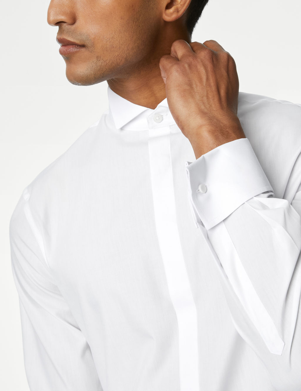 Slim Fit Easy Iron Cotton Blend Dress Shirt | M&S Collection | M&S