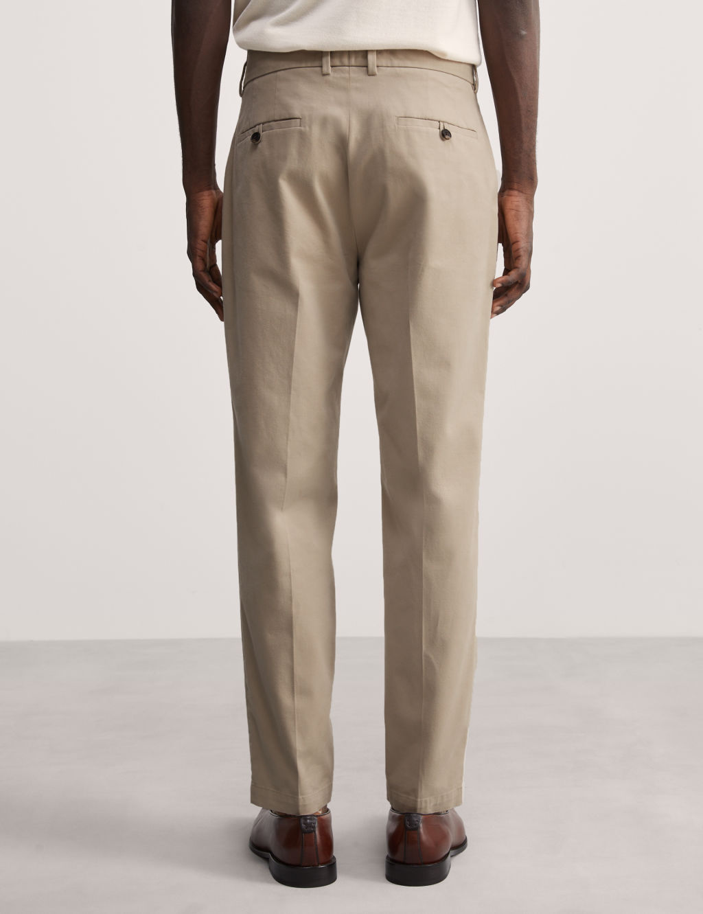 Tapered Fit Italian Flat Front Chinos | JAEGER | M&S