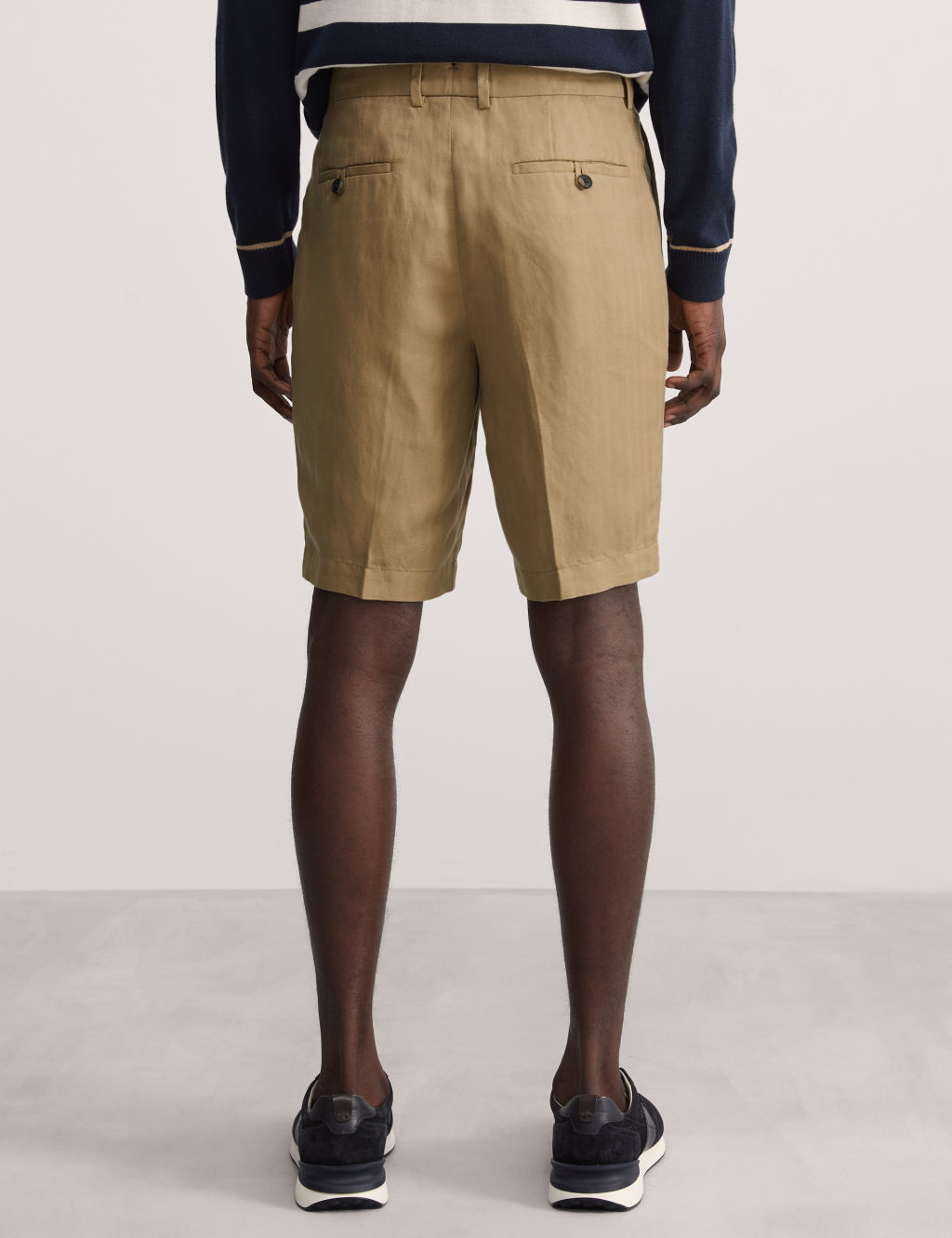 Linen Blend Single Pleat Shorts | JAEGER | M&S