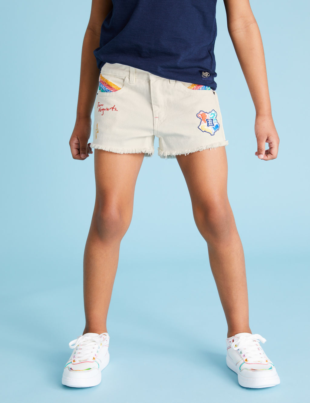 Harry Potter™ Denim Embroidered Shorts (6-16 Yrs) | M&S