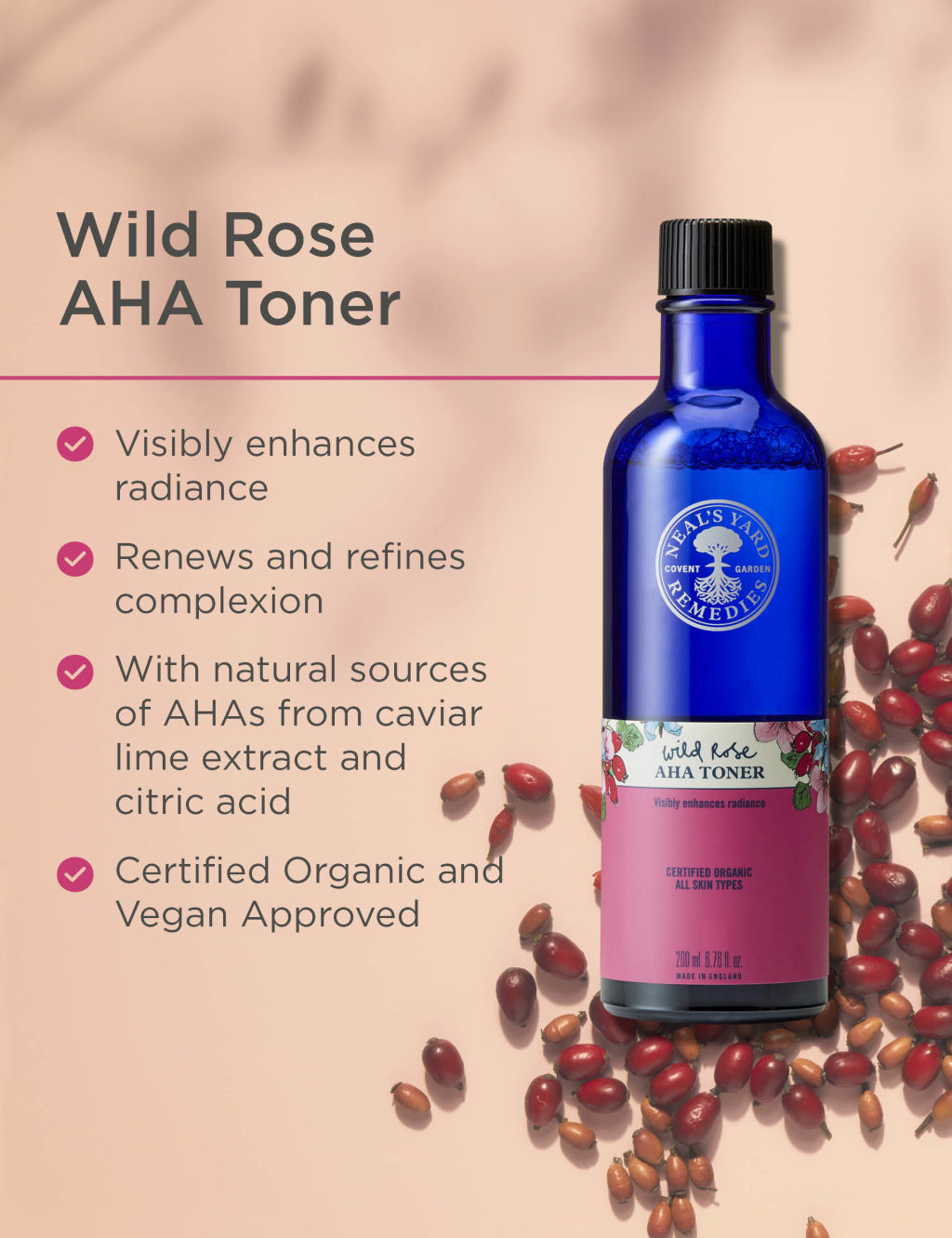 Wild Rose AHA Toner 200ml | Neal's Yard Remedies | M&S