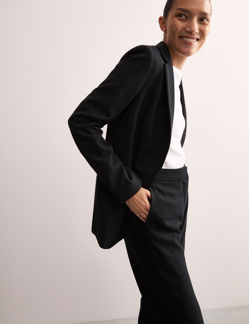 Pure Wool Crepe Single Breasted Blazer | JAEGER | M&S