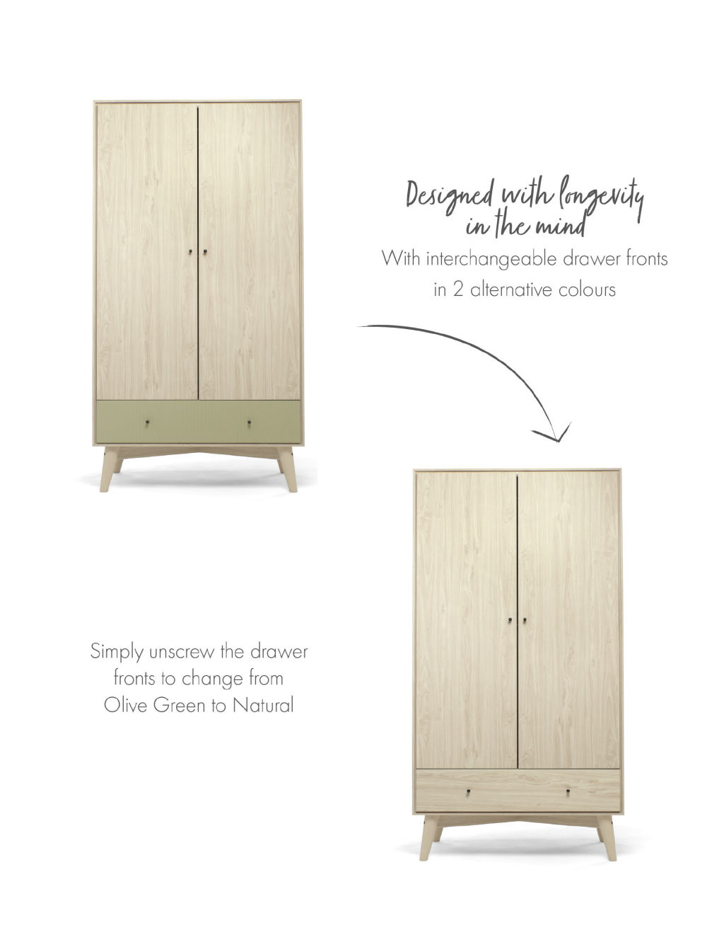 Coxley 3 Piece Cotbed Range with Dresser and Wardrobe | Mamas & Papas | M&S