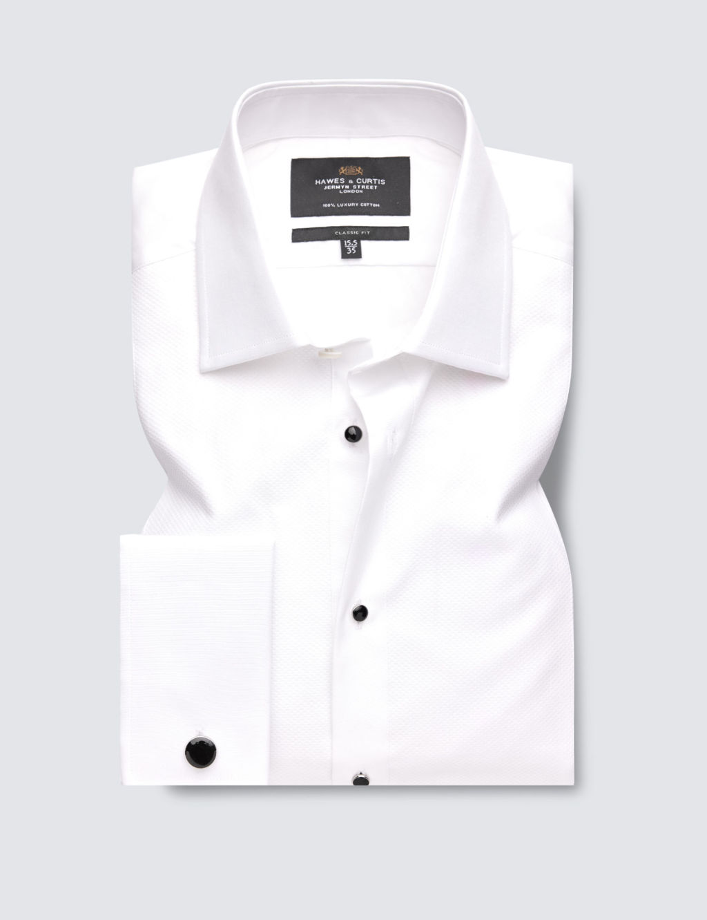 Classic Fit Easy Iron Pure Cotton Textured Dinner Shirt | Hawes ...
