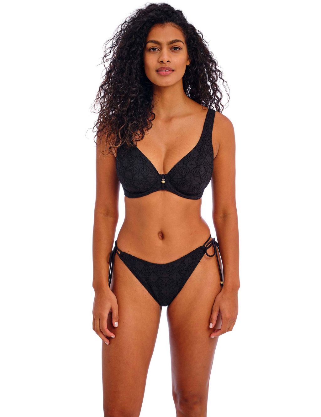 Nomad Nights Textured High Leg Bikini Bottoms | Freya | M&S