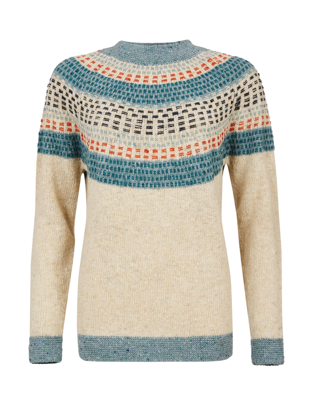 Pure Wool Patterned Crew Neck Jumper | Celtic & Co. | M&S