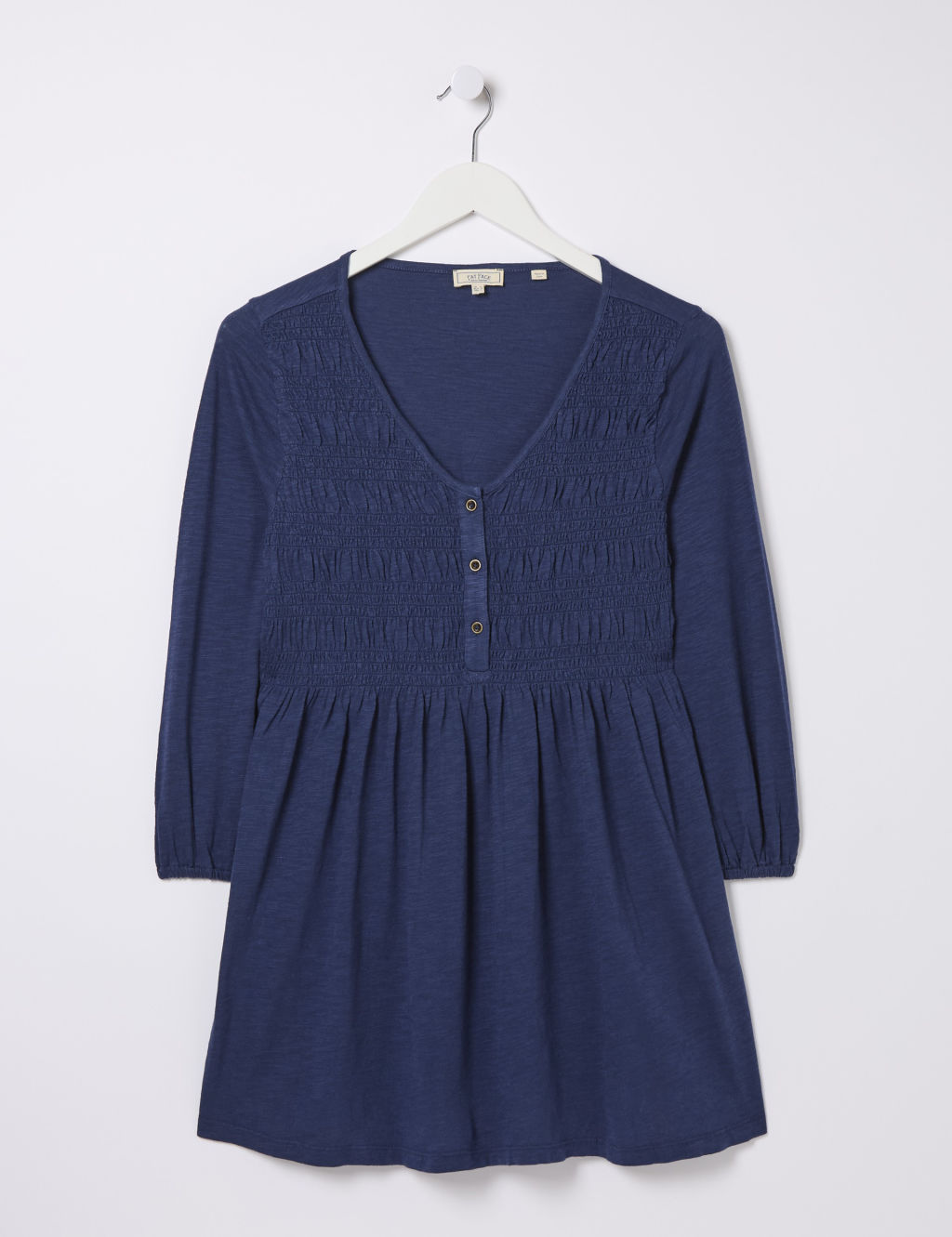 Cotton Rich V-Neck Shirred Tunic | FatFace | M&S