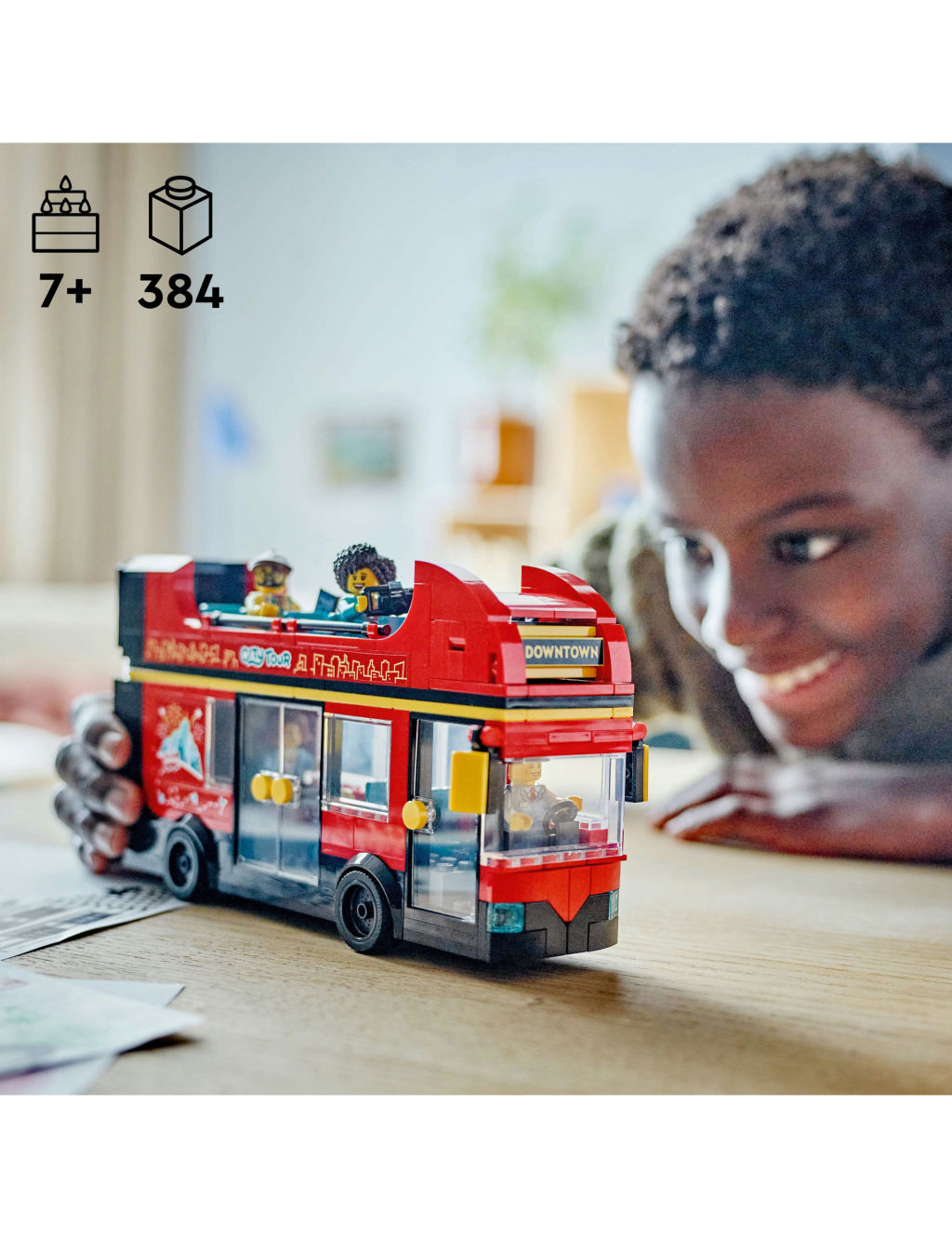 LEGO® City Red Double-Decker Sightseeing Bus Toy 60407 (7+ Yrs) | Lego | M&S