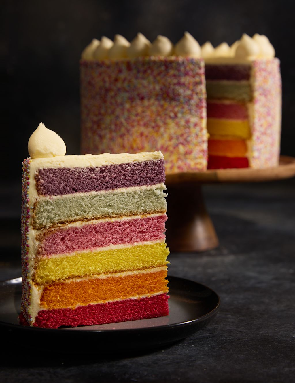 Personalised Extra Large Rainbow Layers Cake (Serves 32) | M&S