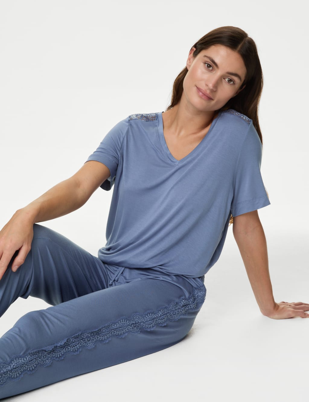 Body Soft™ Lace Detail Pyjama Top Set | M&S