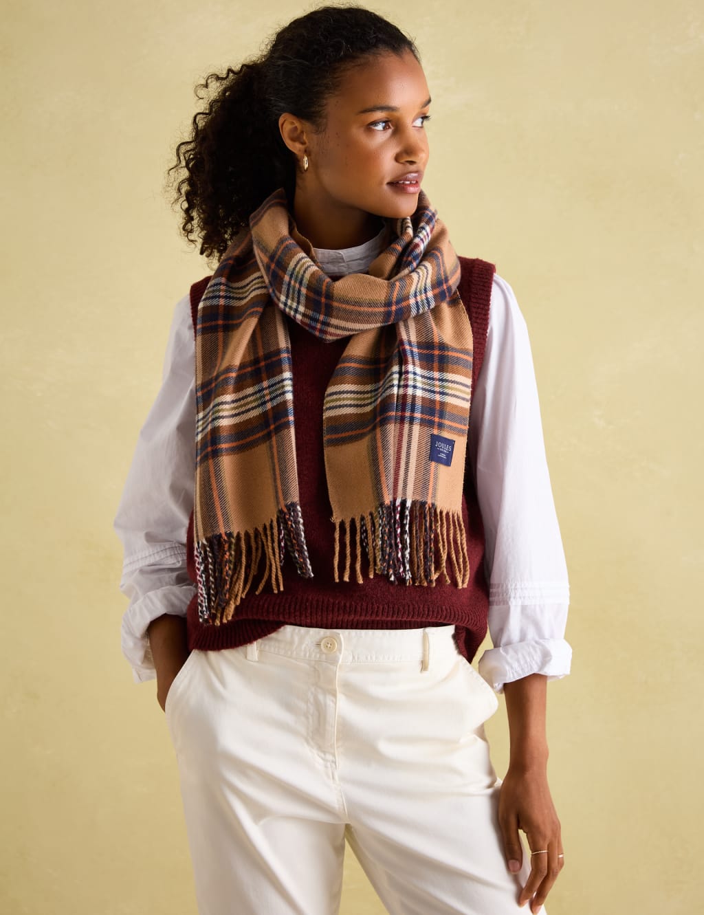 Women's Checked Scarves at M&S