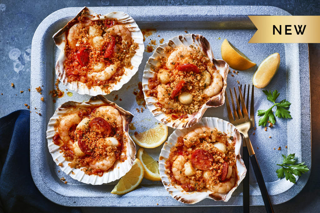 Collection 4 Seafood Shells with Chorizo (Serves 4)