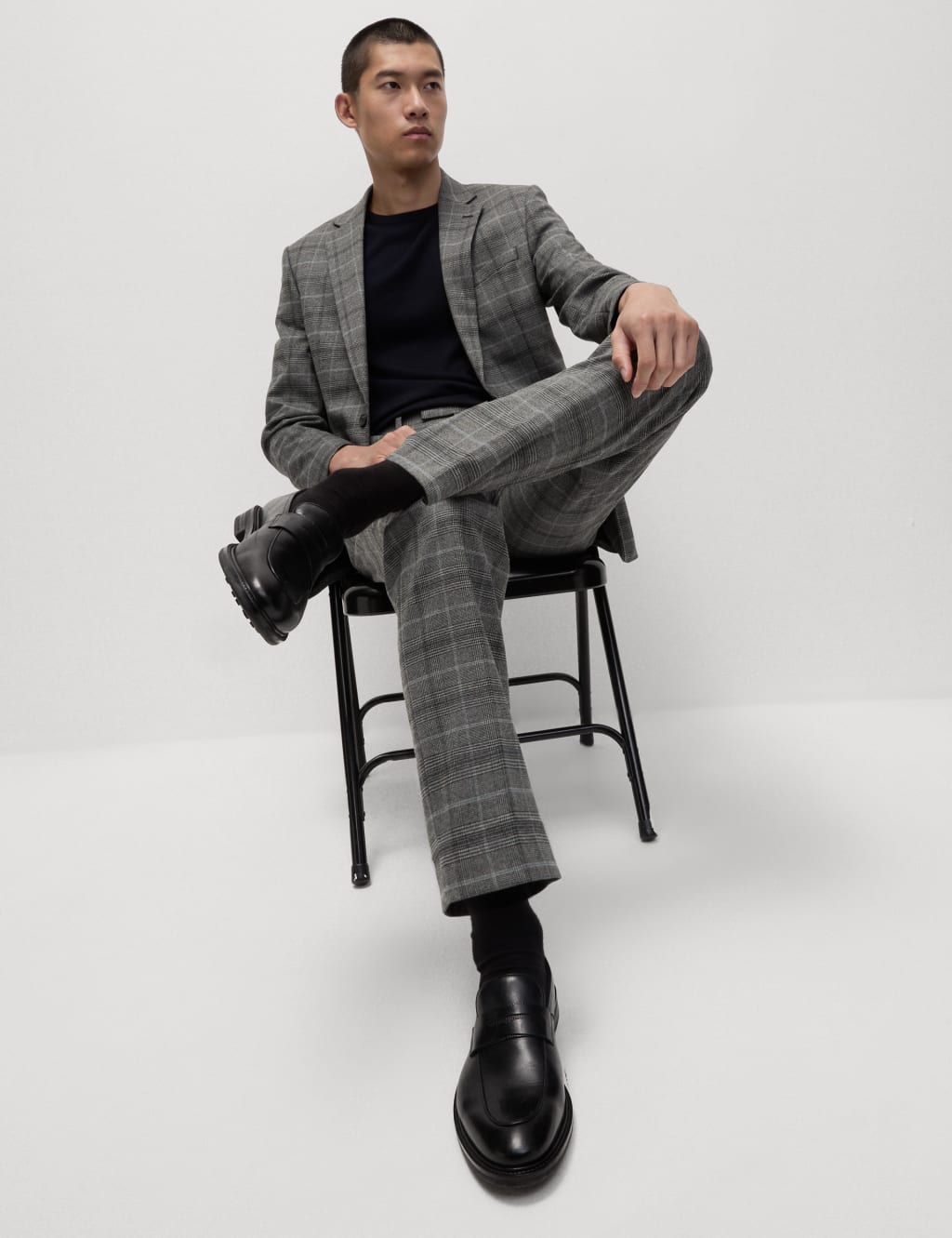 Men's Checked Trousers at M&S