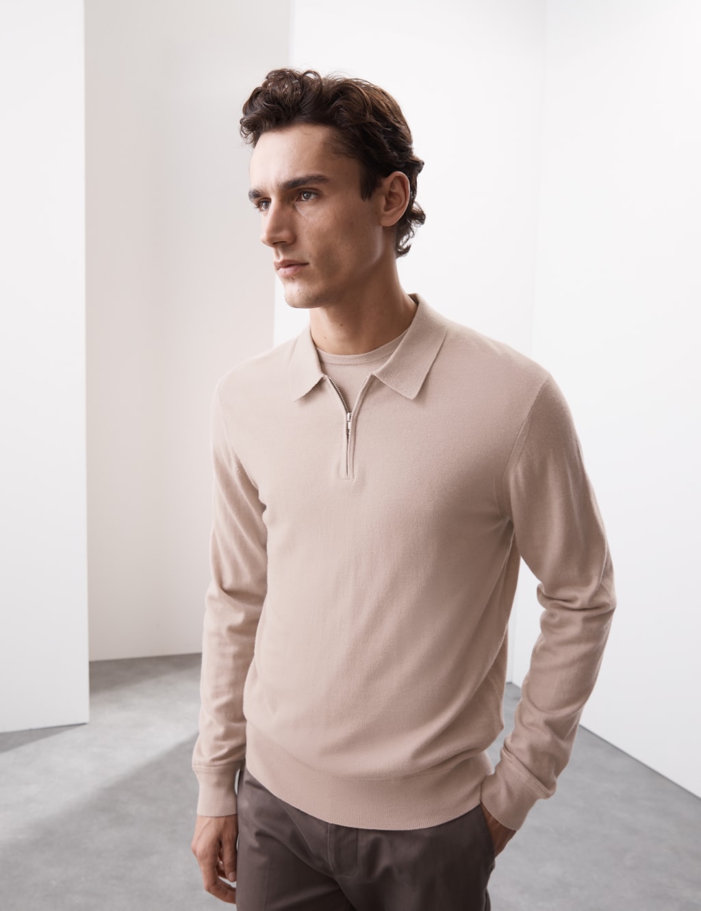 Men’s Merino Wool Polo Shirts at M&S