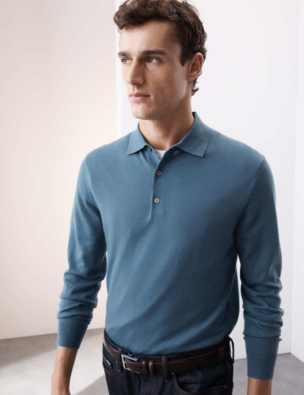 Men’s Merino Wool Polo Shirts at M&S