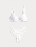 Ida Lace Wired Demi Cup Bra Set A-E | M&S AU