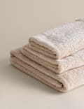 Pure Cotton Ruffle Towel with Linen Border | LIGHT BUFF | Towels | M&S US