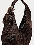 Straw Hardware Detail Shoulder Bag | CHOCOLATE | Bags | M&S ID