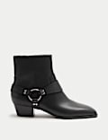 Leather Harness Square Toe Ankle Boots | BLACK | Boots | M&S KR