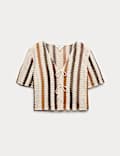 Cotton Rich Tie Front Beach Top | BROWN MIX | Shirts | M&S CY