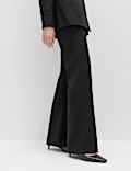 Slim Side Zip Flared Trousers | BLACK | Trousers | M&S US