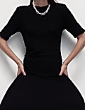 Jersey Textured Midaxi Column Dress | BLACK | Dresses | M&S CA
