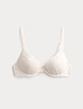 Lotta Cotton Rib Wired Demi Cup Bra (A-E) | OATMEAL | Bras | M&S US