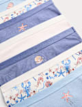 7 Pack Seashell Print Shorts (5-16 Yrs) | BLUE MIX | Knickers | M&S CA