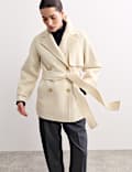 Pure Wool Belted Short Trench Coat | IVORY | Coats | M&S FR