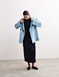 Double Face Pure Wool Tailored Short Coat | SOFT BLUE | Coats | M&S ES