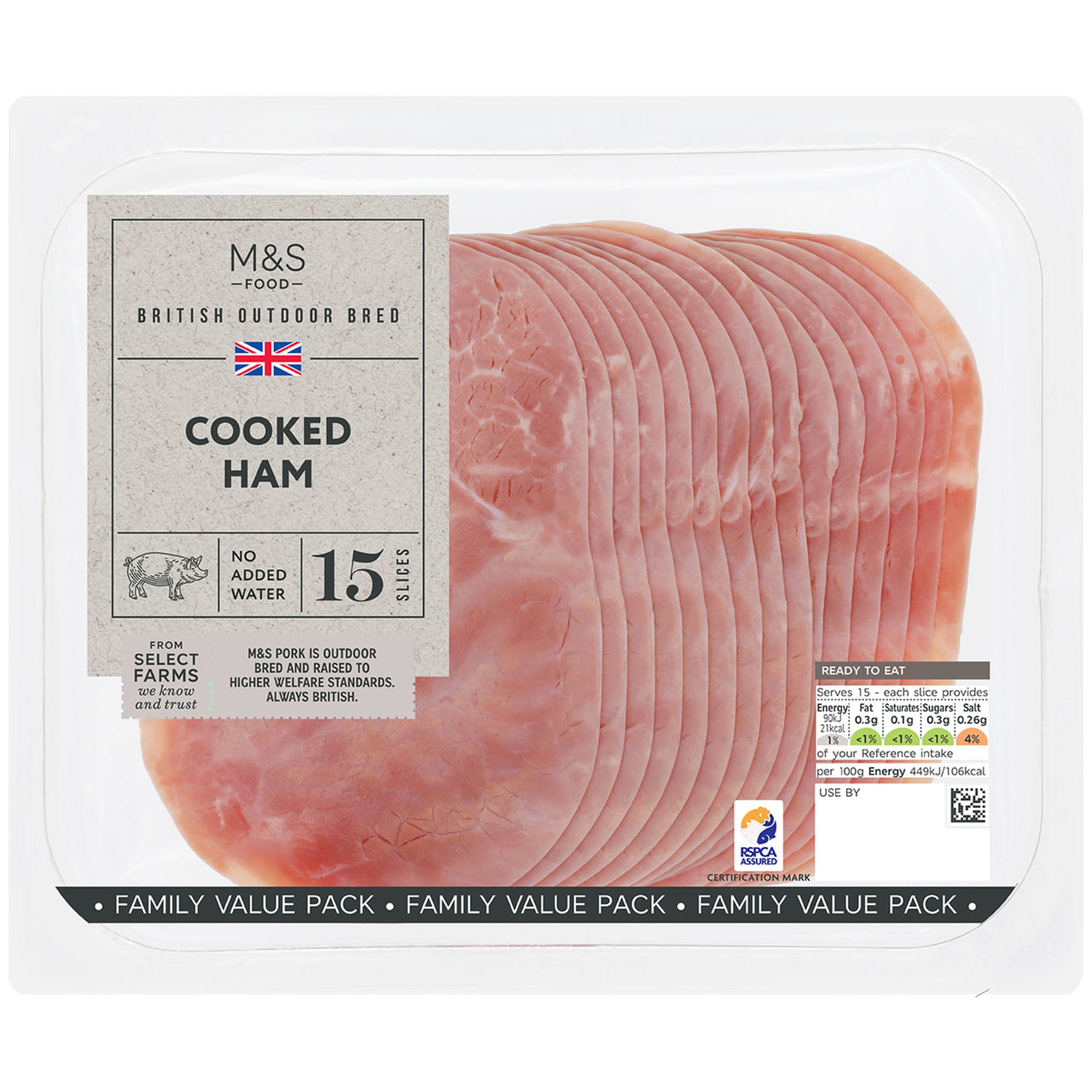 British Outdoor Bred Sliced Ham M S