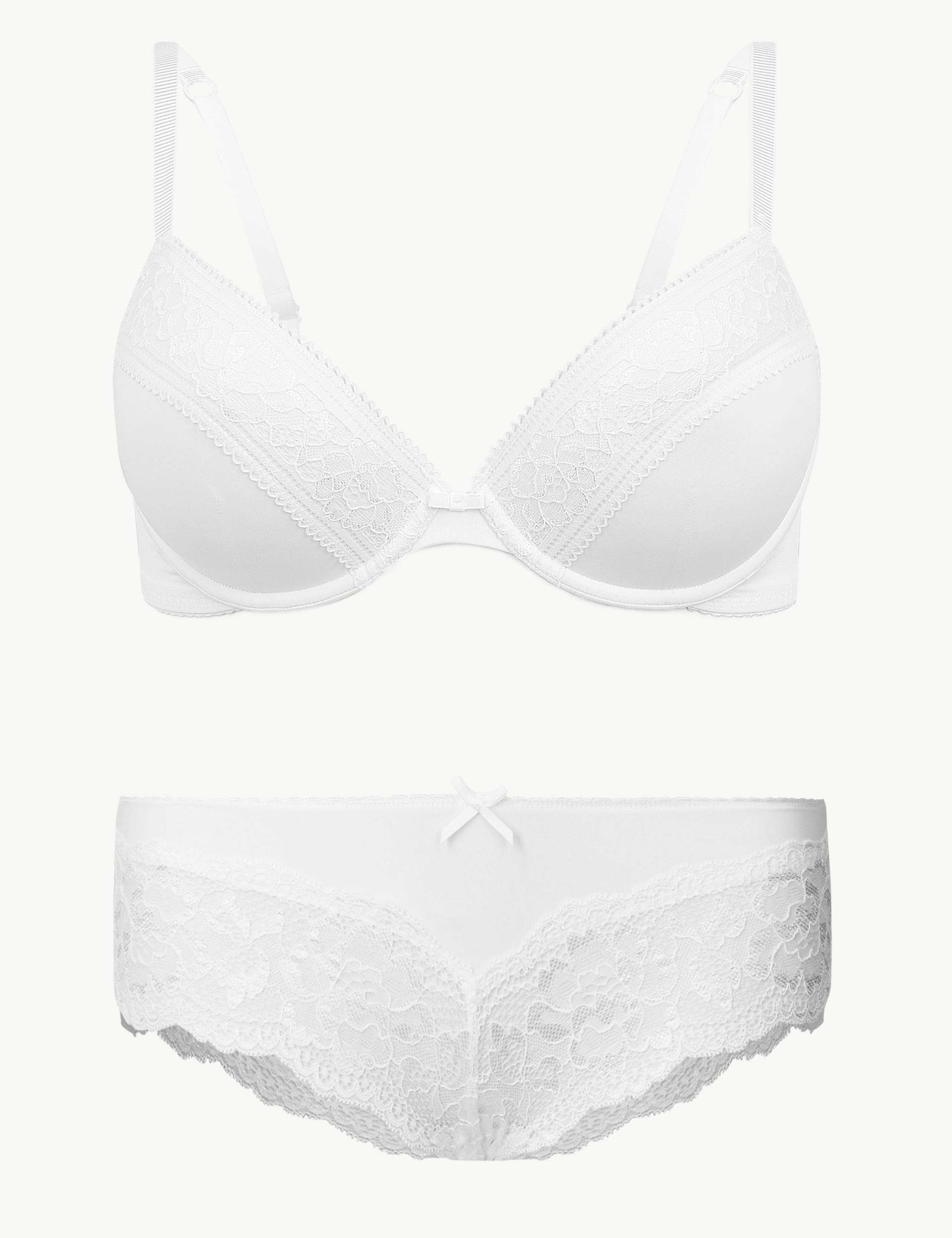 Louisa Lace Set with Padded Plunge A-E | M&S