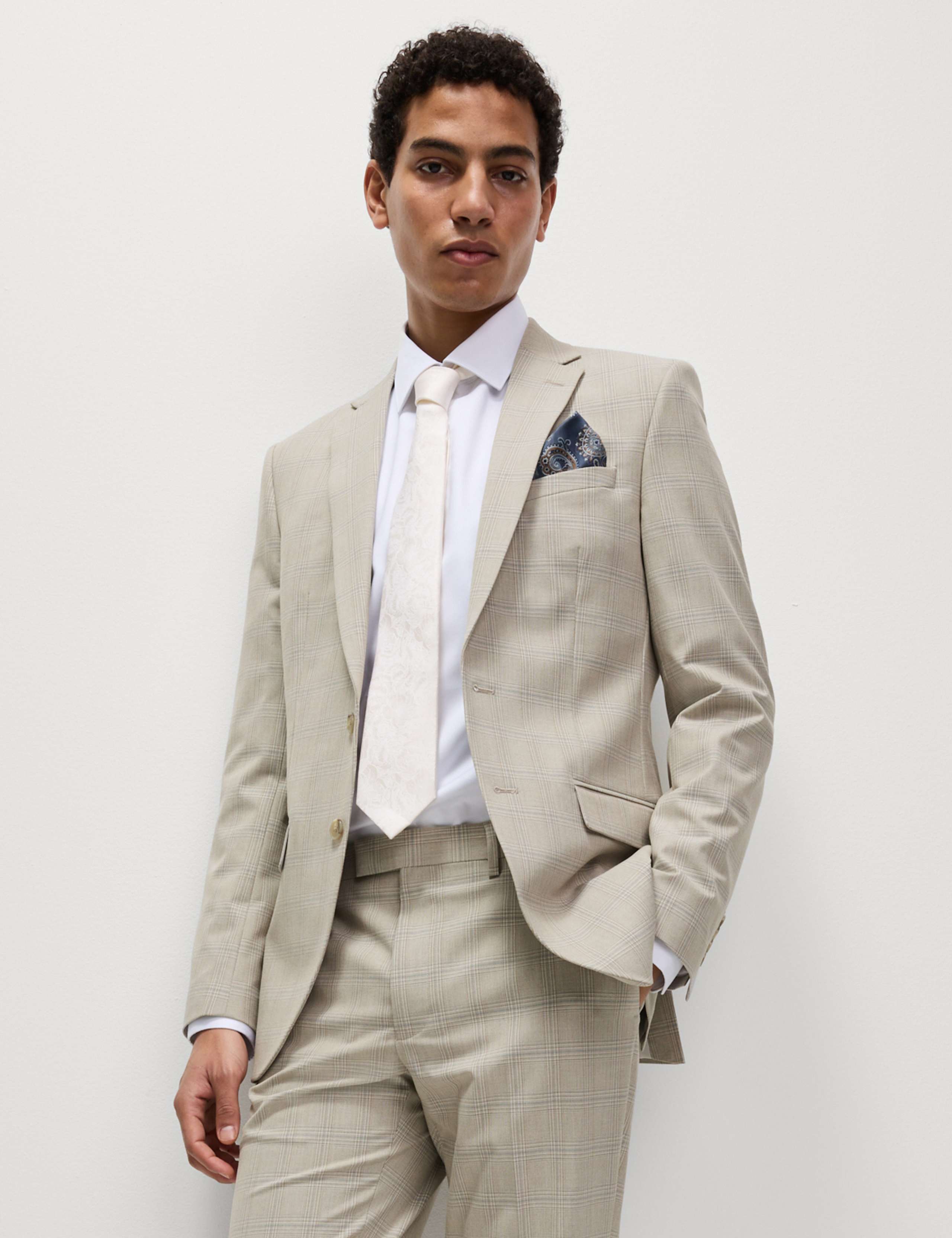 2 Piece Slim Fit Check Suit | M&S