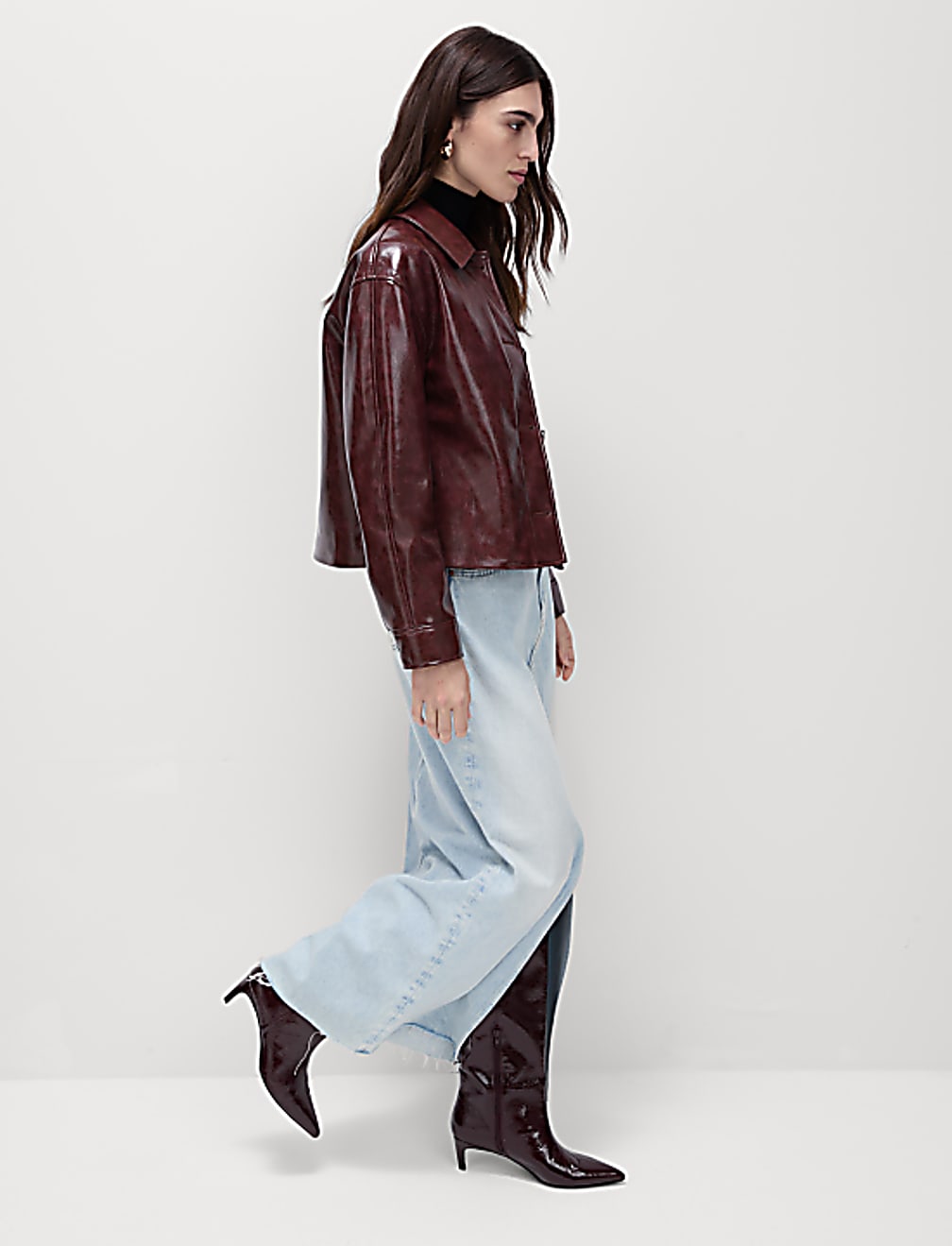 Buy Faux Leather High Shine Jacket at Marks & Spencer