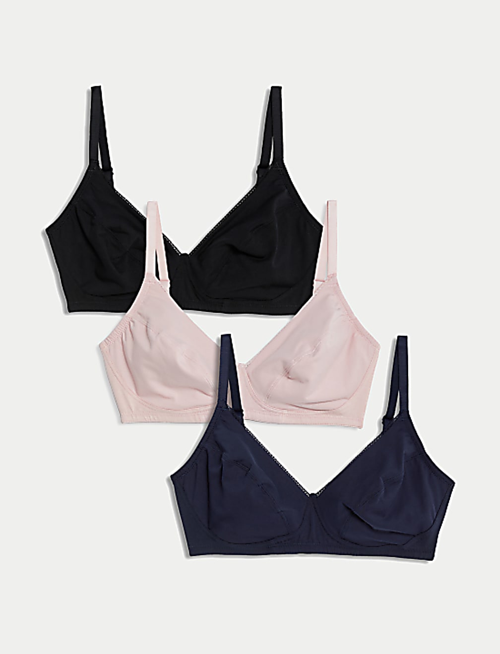 Buy 3pk Cotton Non Wired Full Cup Bras A-E at Marks & Spencer