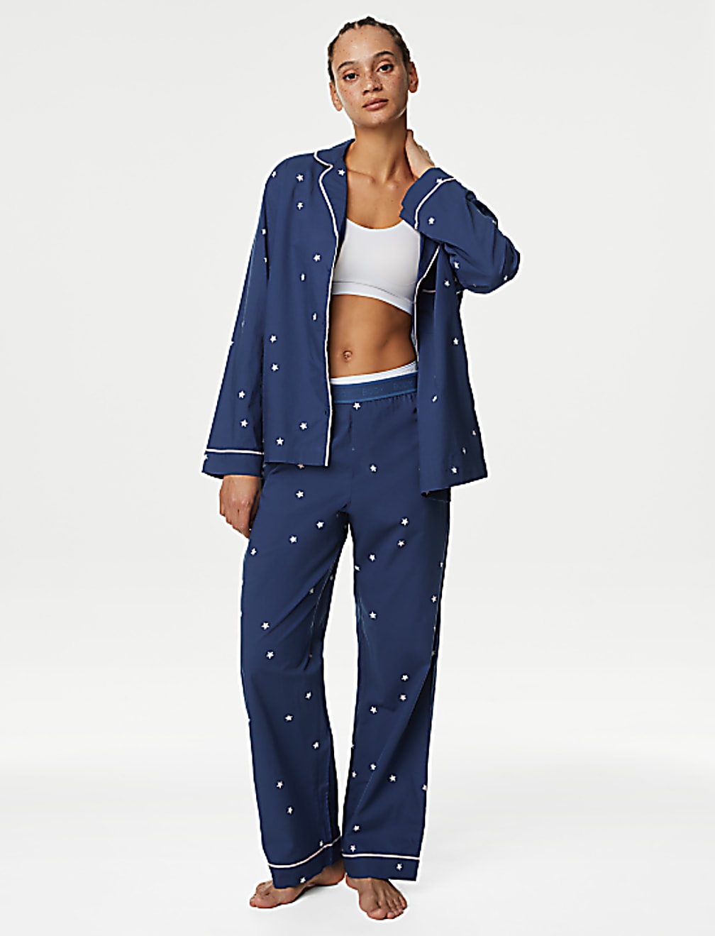 Buy Pure Cotton Star Print Pyjama Set at Marks & Spencer